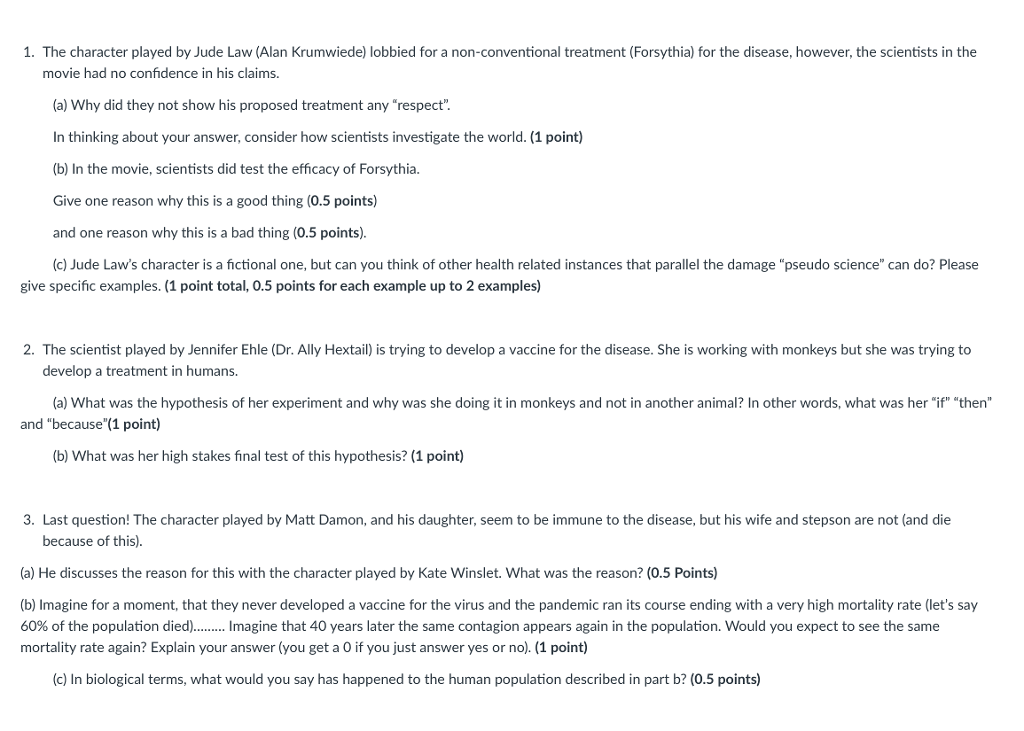 1. The character played by Jude Law (Alan Krumwiede) | Chegg.com