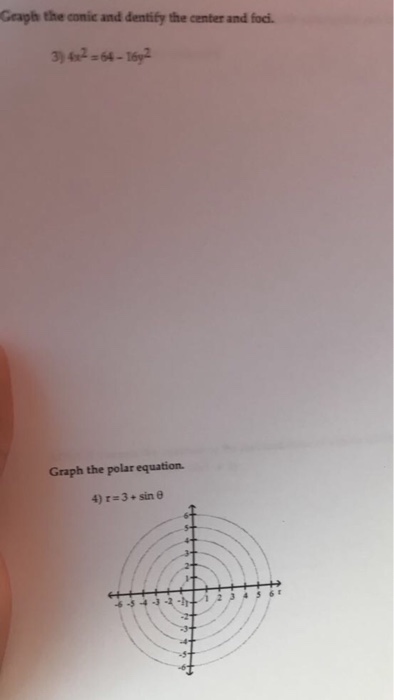 Solved Graph the conic and identify the center and foci. | Chegg.com