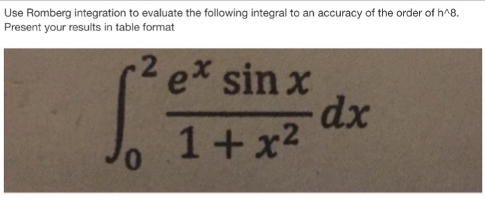 Solved Use Romberg integrate to evaluate the following | Chegg.com