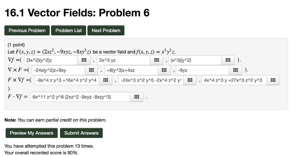 Solved 16.1 Vector Fields: Problem 6 Previous Problem | Chegg.com