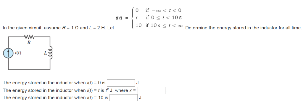 Solved In the given circuit, assume R=1 ohm and L= 2H. | Chegg.com