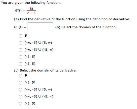 Solved u are given the following function. G(t) = t+5 (a) | Chegg.com