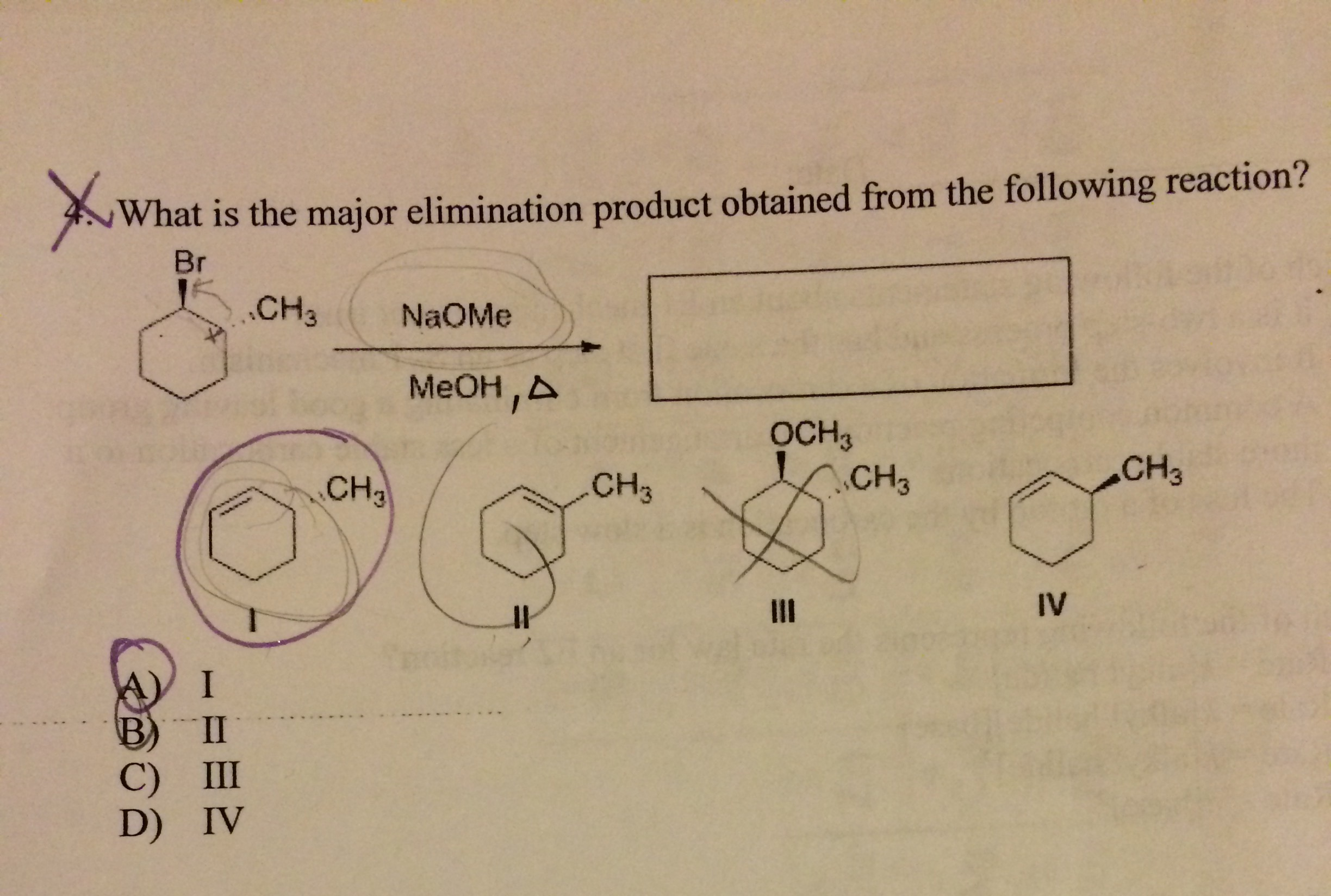Solved What is the major elimination product obtained from | Chegg.com
