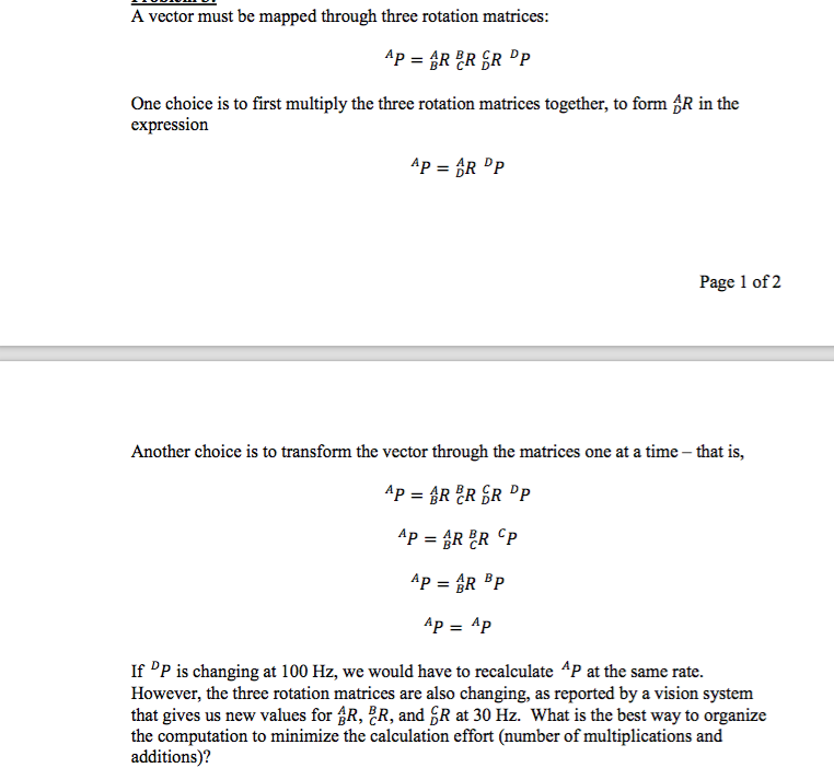 Solved A vector must be mapped through three rotation | Chegg.com