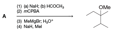 Solved (1) (a) NaH; (b) HCOCH3 (2) mCPBA OMe (3) MeMgBr; | Chegg.com