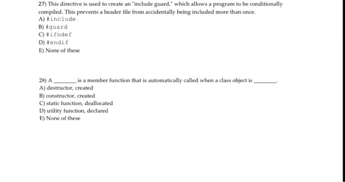 Solved 27) This directive is used to create an "include | Chegg.com