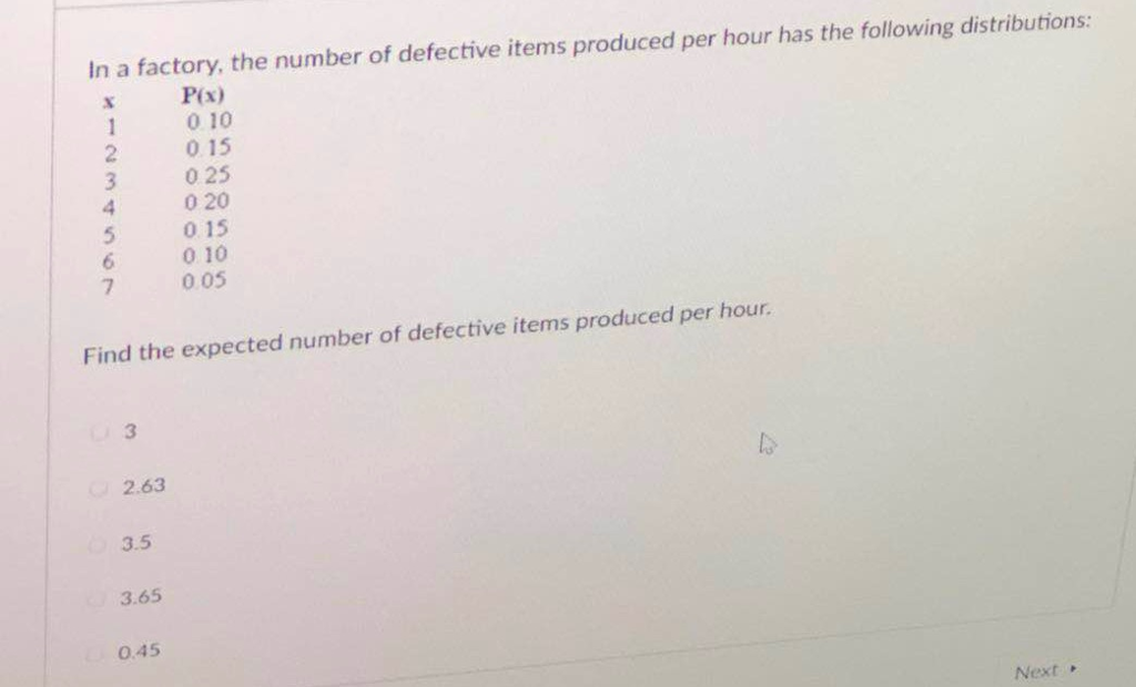 Solved In a factory, the number of defective items produced | Chegg.com