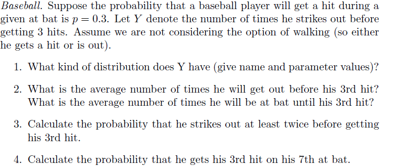 Solved Baseball. Suppose the probability that a baseball | Chegg.com