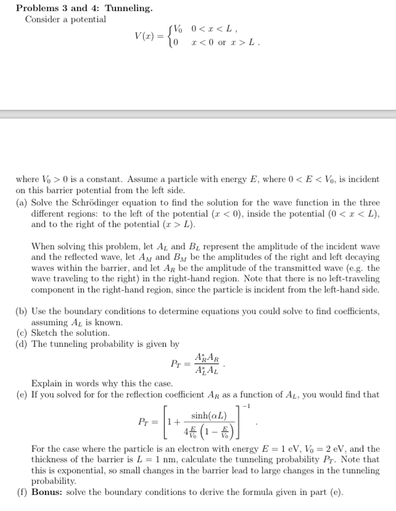 Solved Consider A Potential V X {v O 0