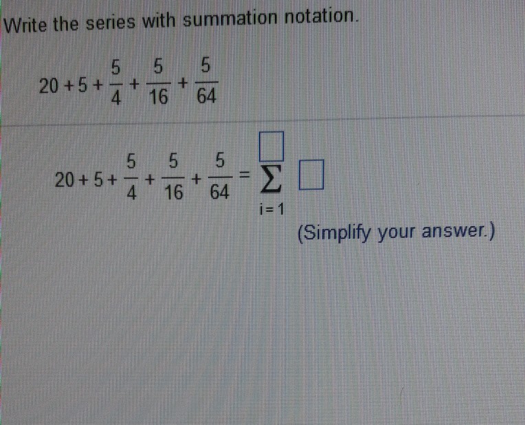 Solved Write The Series With Summation Notation 20 56 6 4 