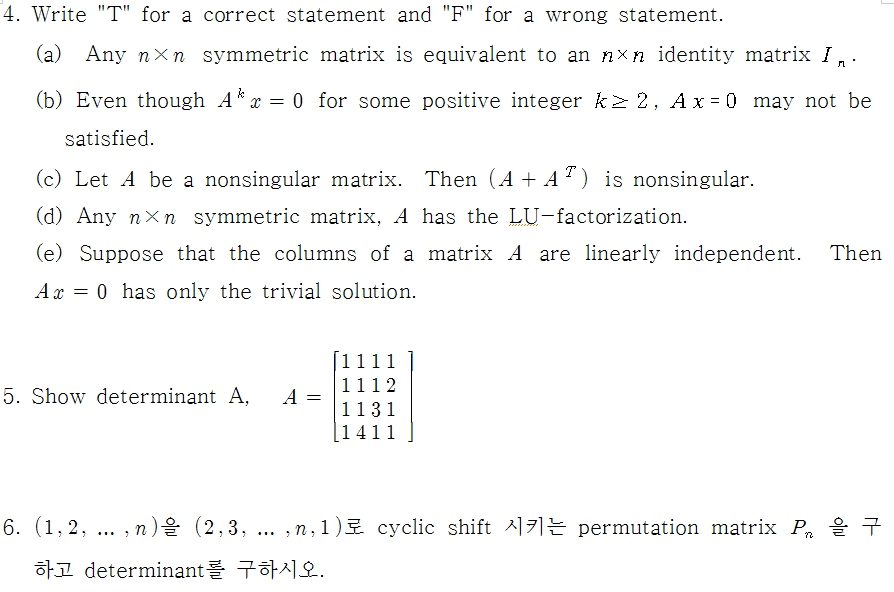 Solved 4. Write "T" for a correct statement and "F" for a | Chegg.com