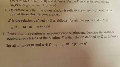 Solved determine whether the given relation is reflexive, | Chegg.com