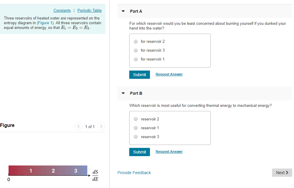 Solved Constants| Periodic Table Part A Three reservoirs of | Chegg.com