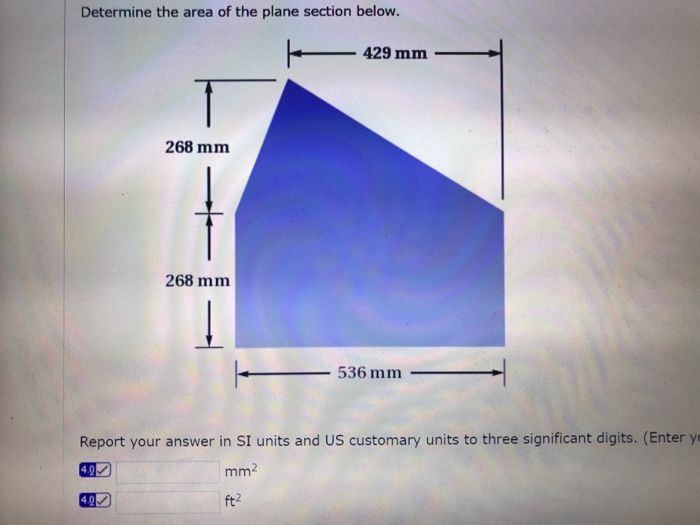 Solved Determine the area of the plane section below. | Chegg.com