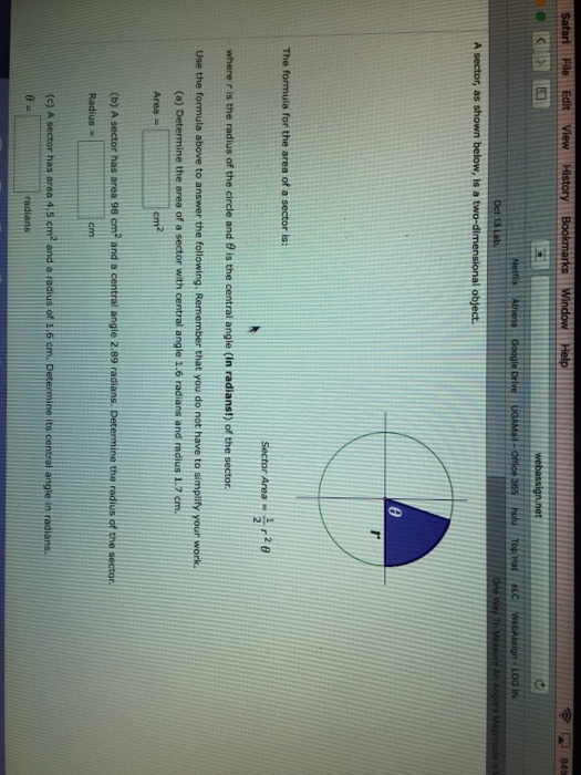 Solved A sector, as shown below, is a two-dimensional | Chegg.com