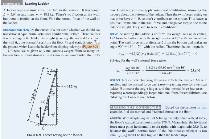 Solved Consider the ladder in 8.15. Compute the normal force | Chegg.com