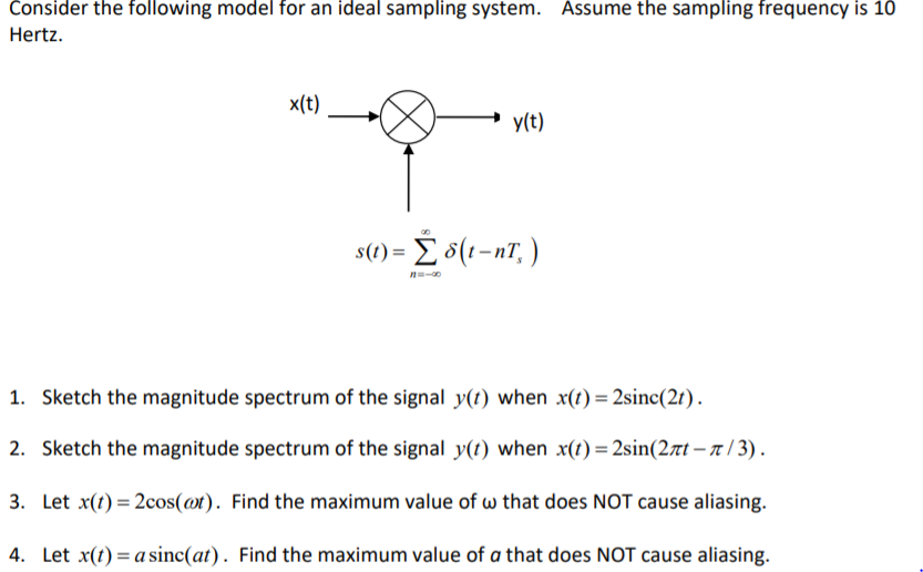 Solved Consider the following model for an ideal sampling | Chegg.com