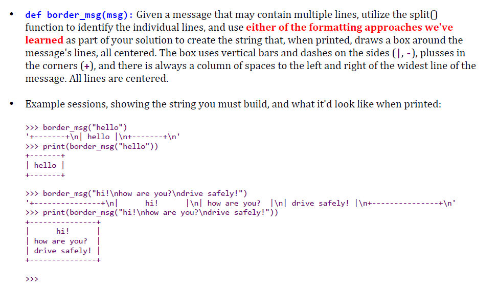 Solved Given a message that may contain multiple lines, | Chegg.com