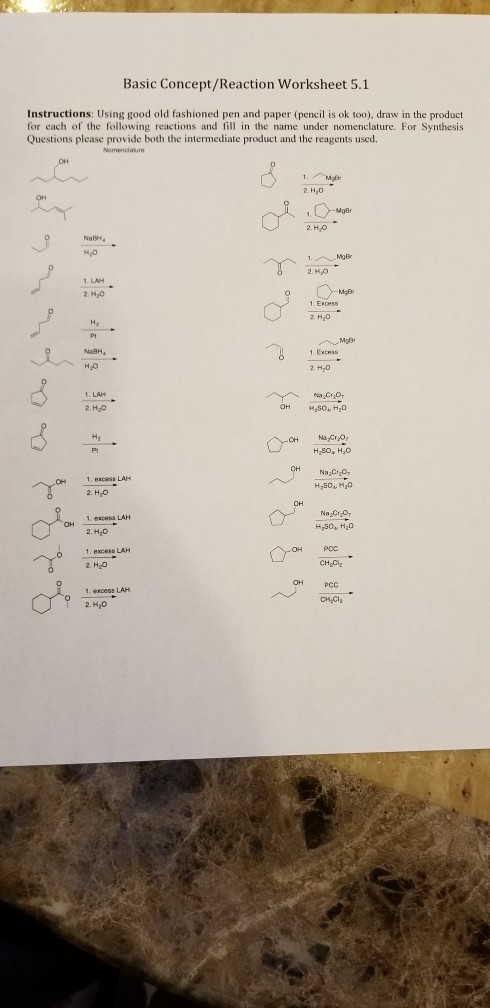 Solved Basic Concept/Reaction Worksheet 5.1 Instructions: | Chegg.com