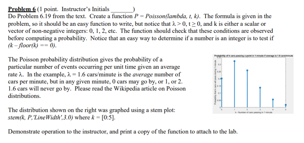 Solved Problem 6(1 point. Instructor's Initials Do Problem | Chegg.com
