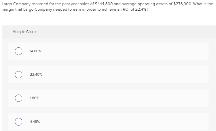 Solved Largo Company recorded for the past year sales of | Chegg.com