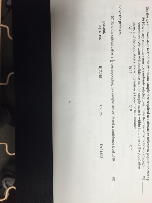 Solved Use the given information to find the minimum sample | Chegg.com