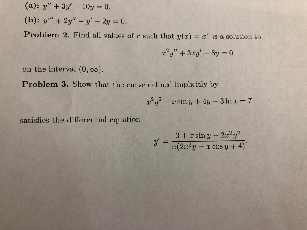 Solved Problem 3) Show that the curve defined implicity | Chegg.com