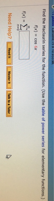 Solved Find the Maclaurin series for the function. (Use the | Chegg.com