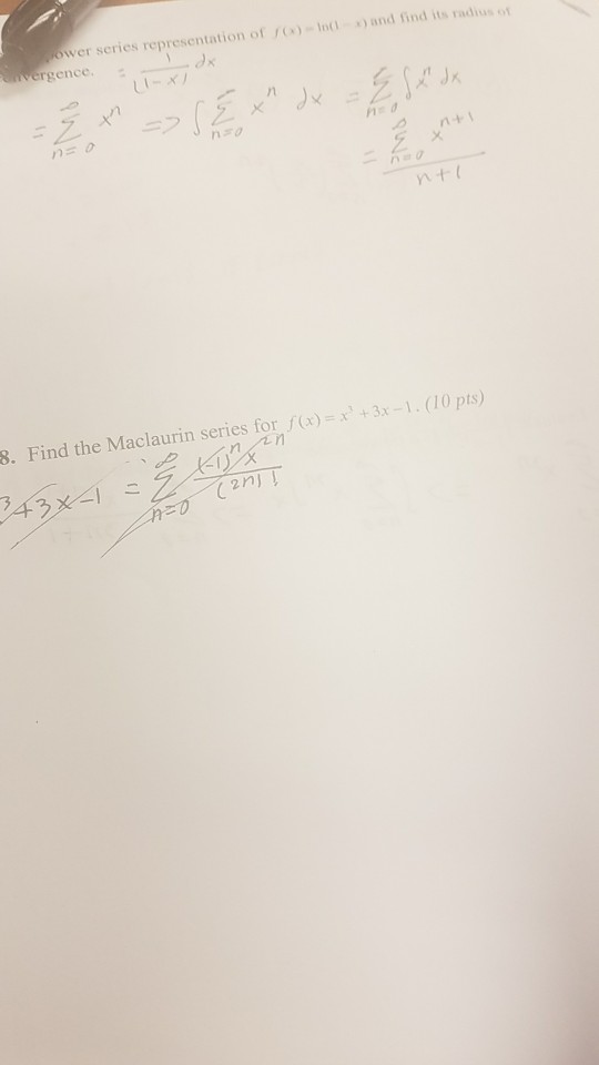 Solved power series representation of f(x) = ln(1 - x) and | Chegg.com