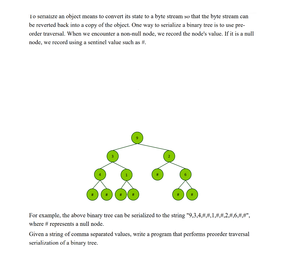 Solved lo serialize an object means to convert its state to | Chegg.com