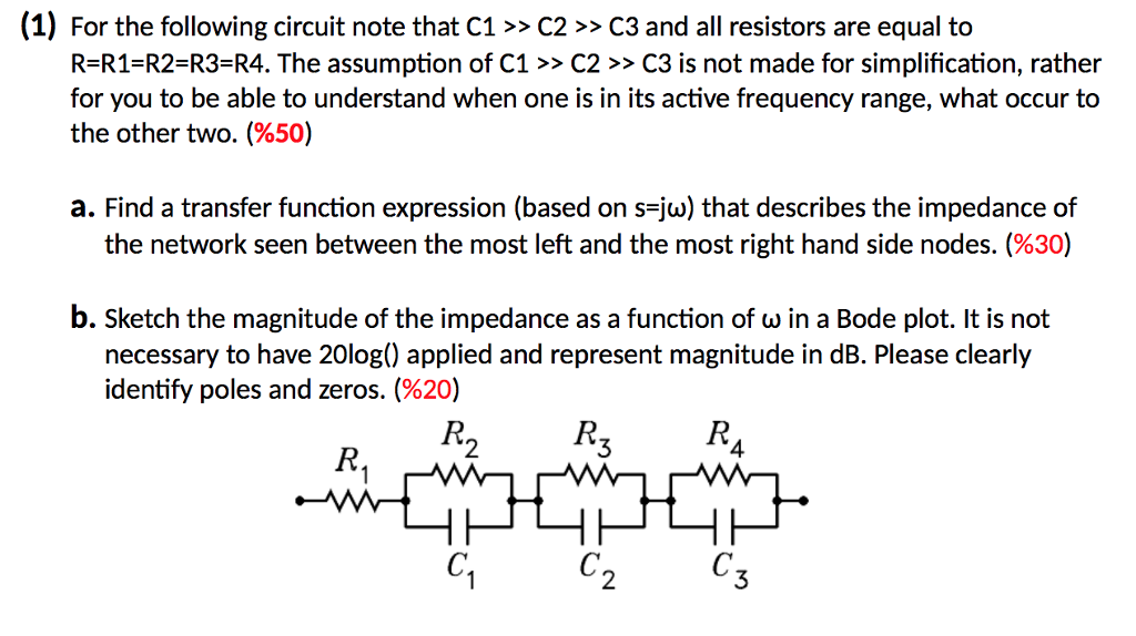 Solved (1) For the following circuit note that C1>C2>C3 and | Chegg.com