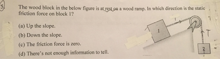 Solved The wood block in the below figure is at rest on a | Chegg.com