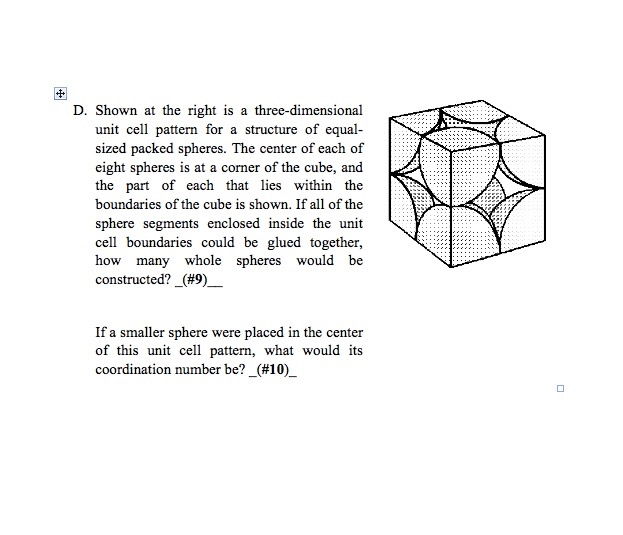 Solved Shown at the right is a three-dimensional unit cell | Chegg.com