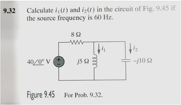 Solved 9.32 Calculate i 1 () and i2(t) in the circuit of | Chegg.com