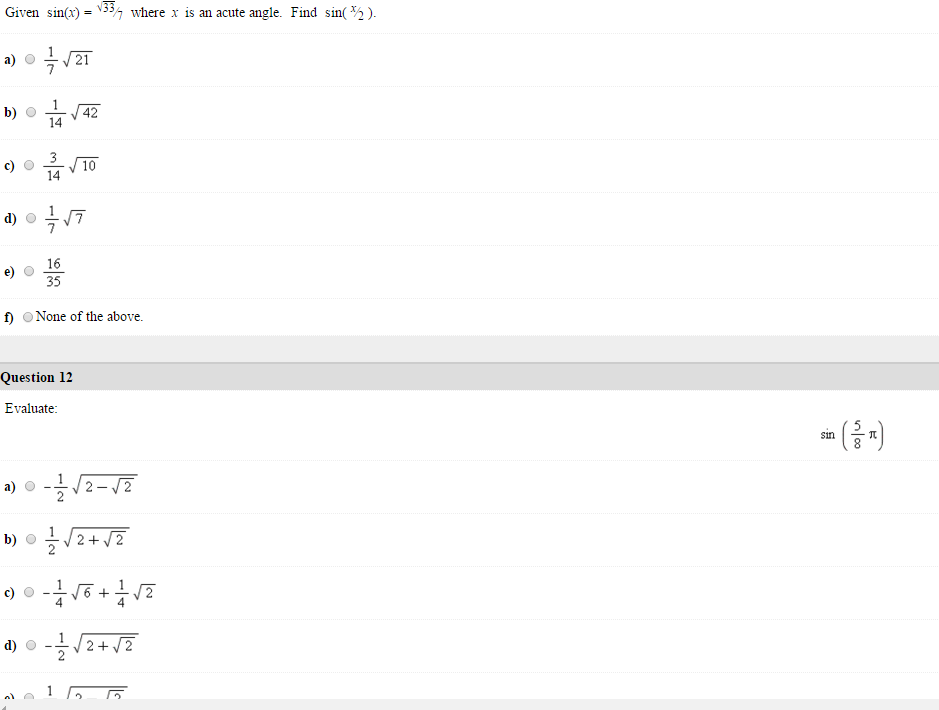 Solved Given sin(x) = square root 33/7 where x is an acute | Chegg.com