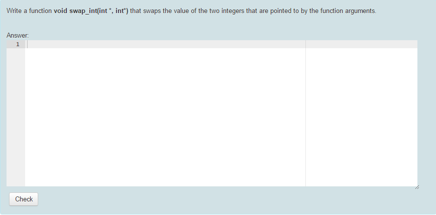 Solved Write A Function Void Swapintint Int That 