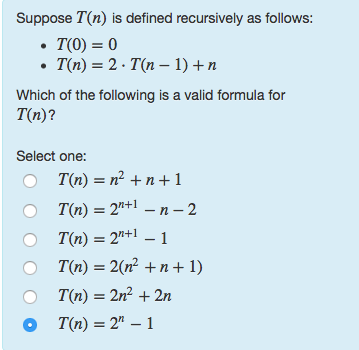 Solved Suppose T(n) is defined recursively as follows: | Chegg.com