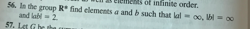 Solved Well ds elements of infinite order. 56. In the group | Chegg.com
