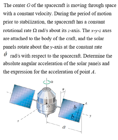 Solved The center O of the spacecraft is moving through | Chegg.com