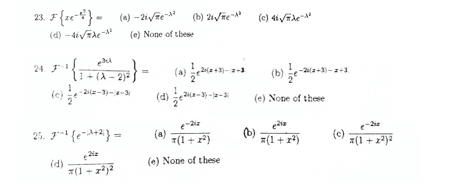 Solved F{xe x^2/4} = -2i squareroot pi e^-lambd a^2 2i | Chegg.com