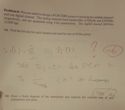 Problem 6: you are asked to design a PCM TDM system | Chegg.com
