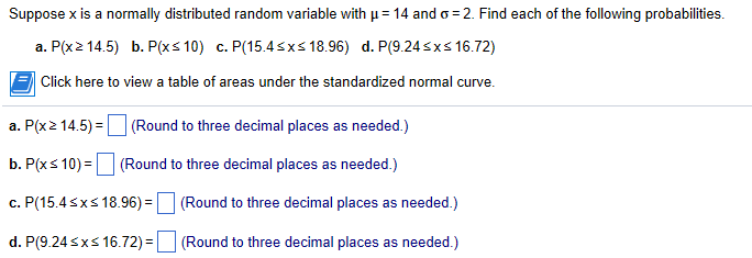 Solved Suppose x is a normally distributed random variable | Chegg.com