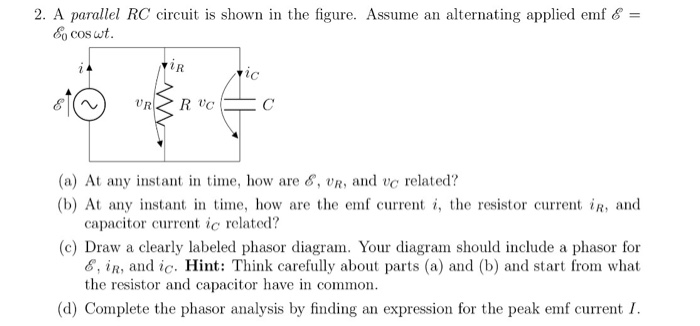 Solved A parallel RC circuit is shown in the figure. Assume | Chegg.com
