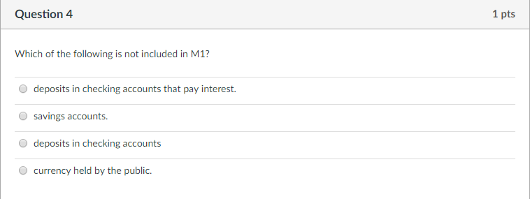 Solved Which of the following is not included in M1? | Chegg.com