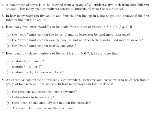 Solved 4. A committee of three is to be selected from a | Chegg.com