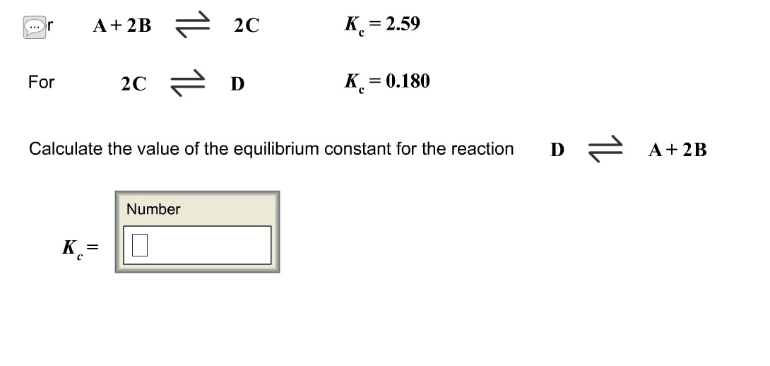 Solved Calculate the value of the equilibrium constant for | Chegg.com