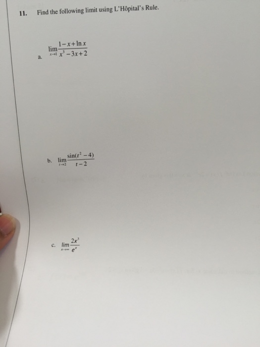 Solved Find the following limit using L'Hopital's Rule. | Chegg.com