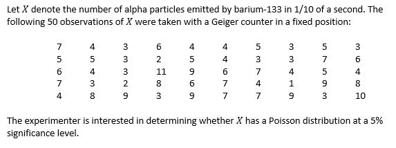 Let X denote the number of alpha particles emitted by | Chegg.com
