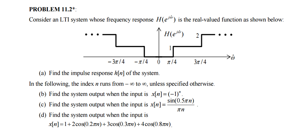 Solved Consider an LTI system whose frequency response H | Chegg.com