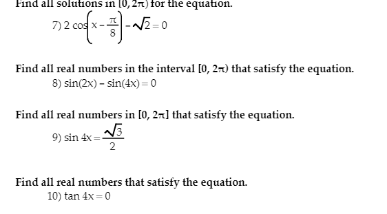 Solved Find all solutions in [0, 2 pi) for the equation. 2 | Chegg.com